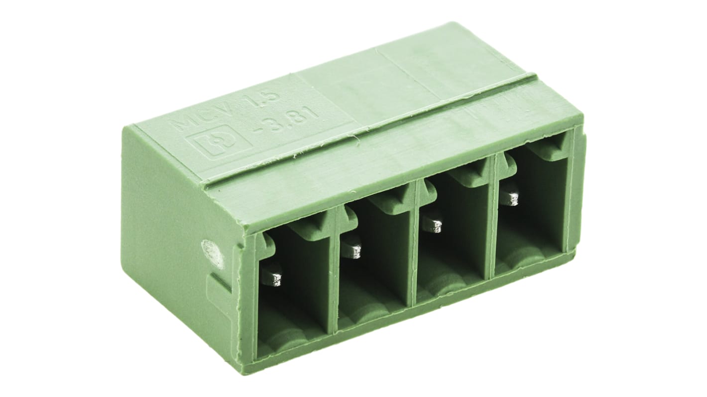 1803442 | Phoenix Contact 3.81mm Pitch 4 Way Pluggable Terminal Block ...