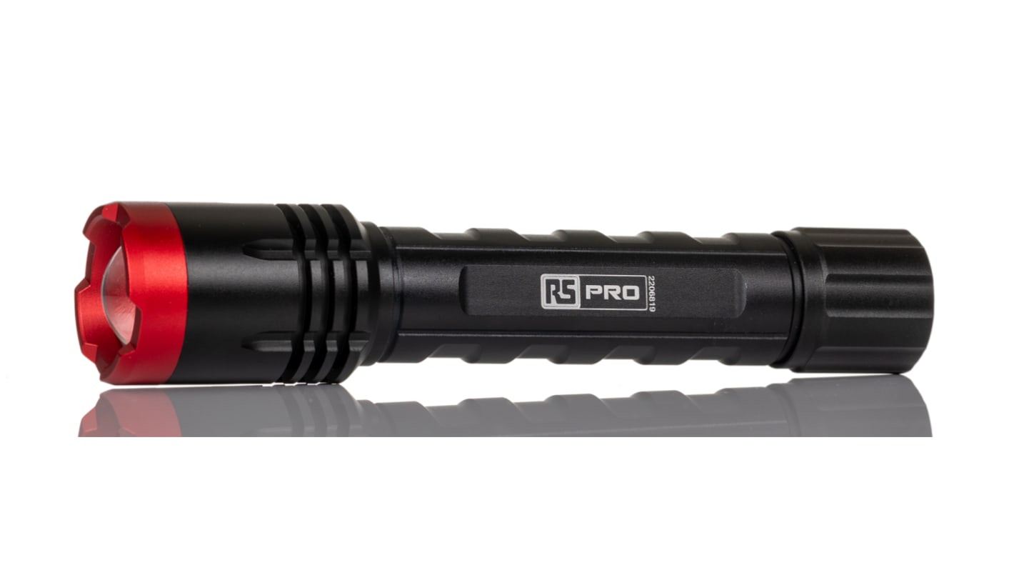 RS PRO LED Torch Black, Red , 147 mm | RS