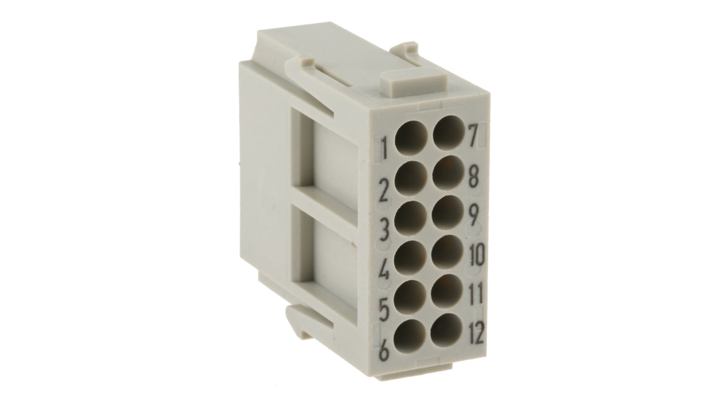 09140123001 | Han-Modular Series Male Module, 12 Way, 2 Row, Rated At ...