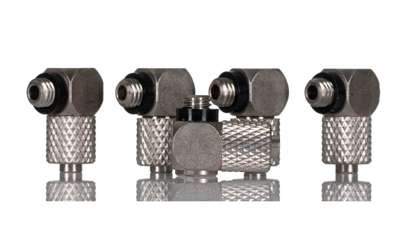 M-5HL-6 | SMC M Series Elbow Threaded Adaptor, M5 Male to Barbed 6 mm ...