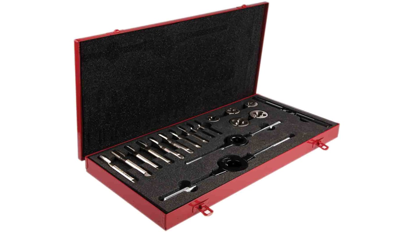 L120 30UNC | Dormer 18-Piece HSS Thread Tap & Die Set, 1/4 in UNC - 1/2 ...
