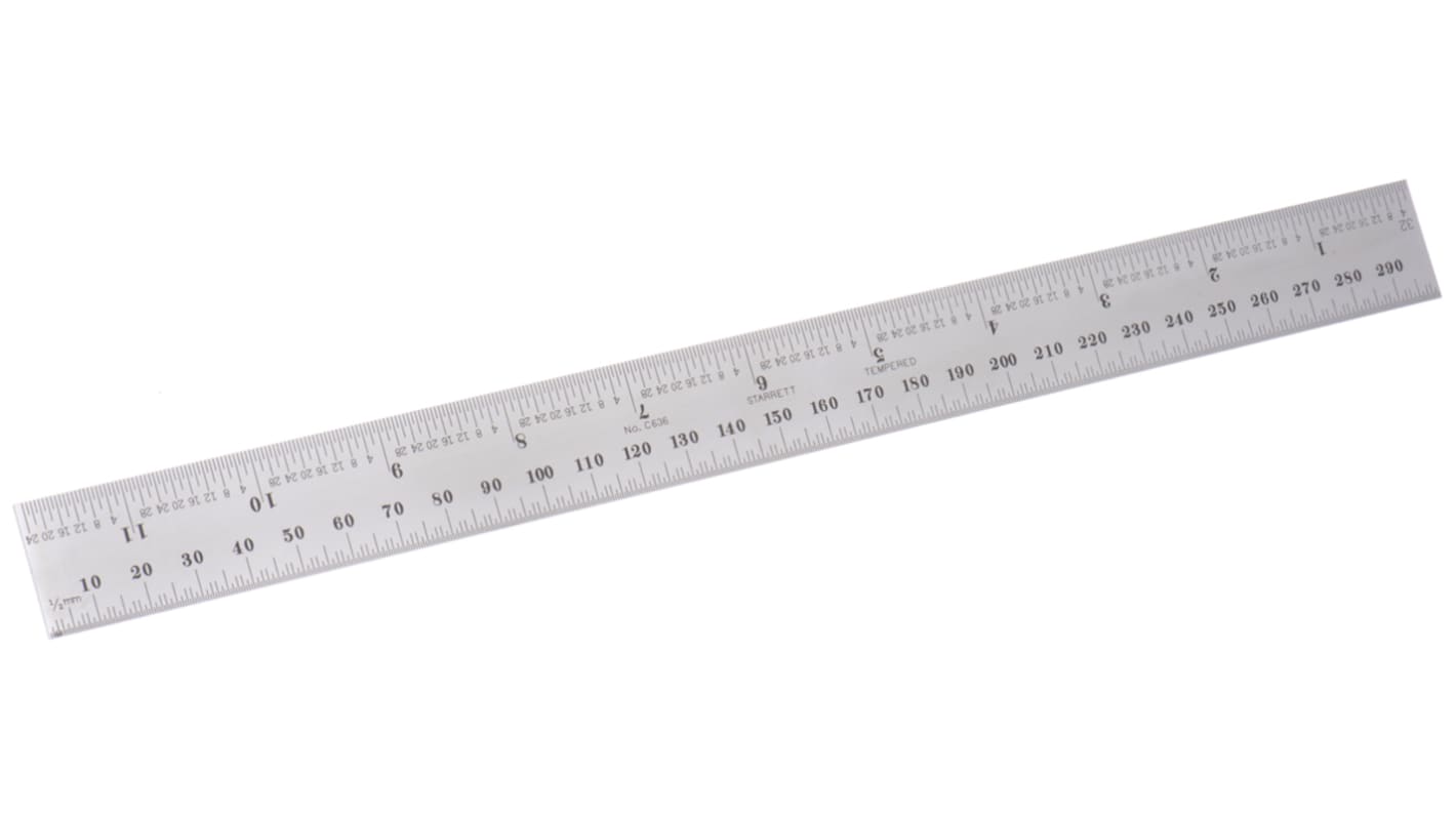 Starrett 300mm Steel Imperial, Metric Ruler | RS