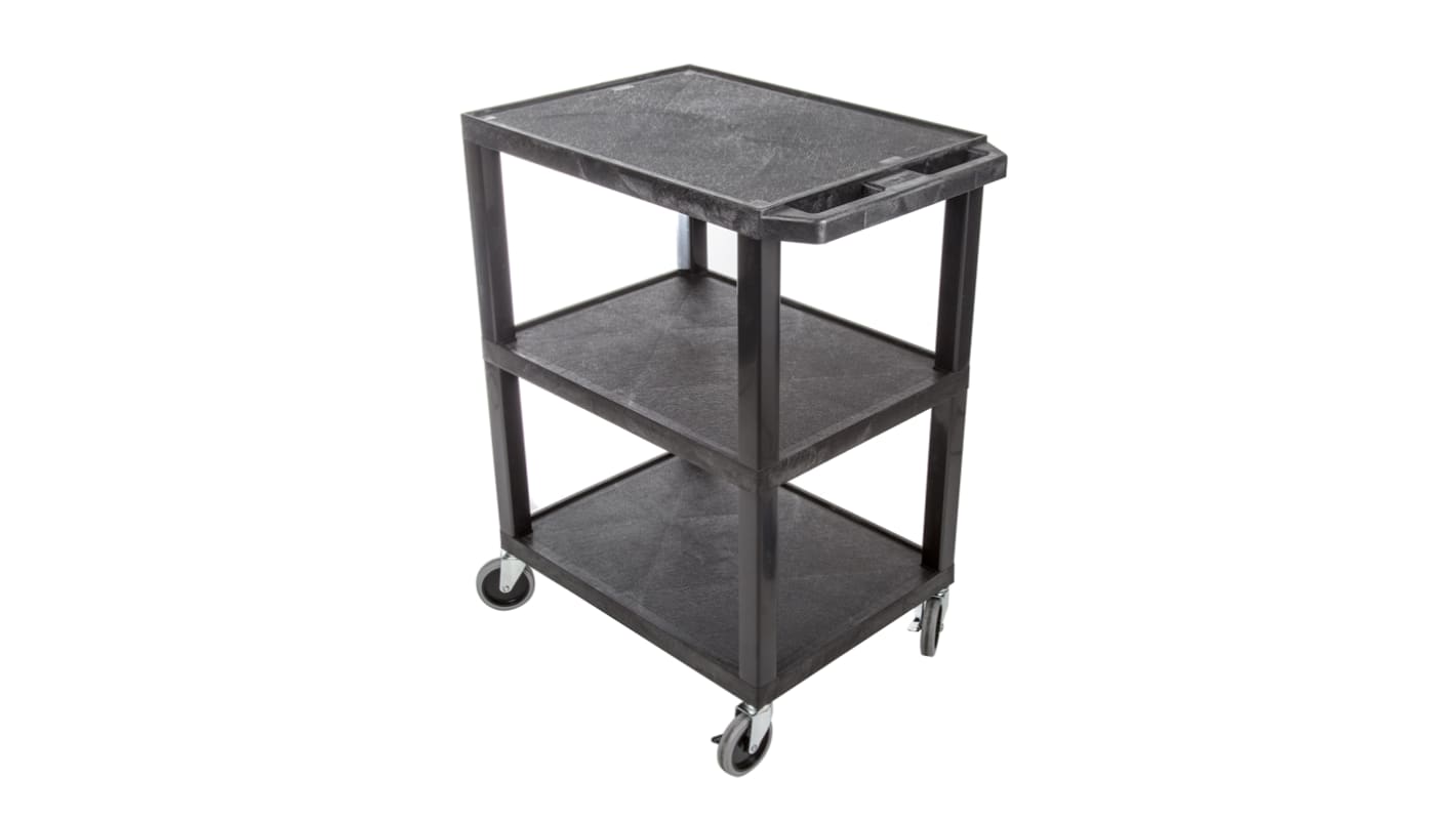 RS PRO 3 Shelf PE Trolley, 610 x 460mm, 150kg Load | RS