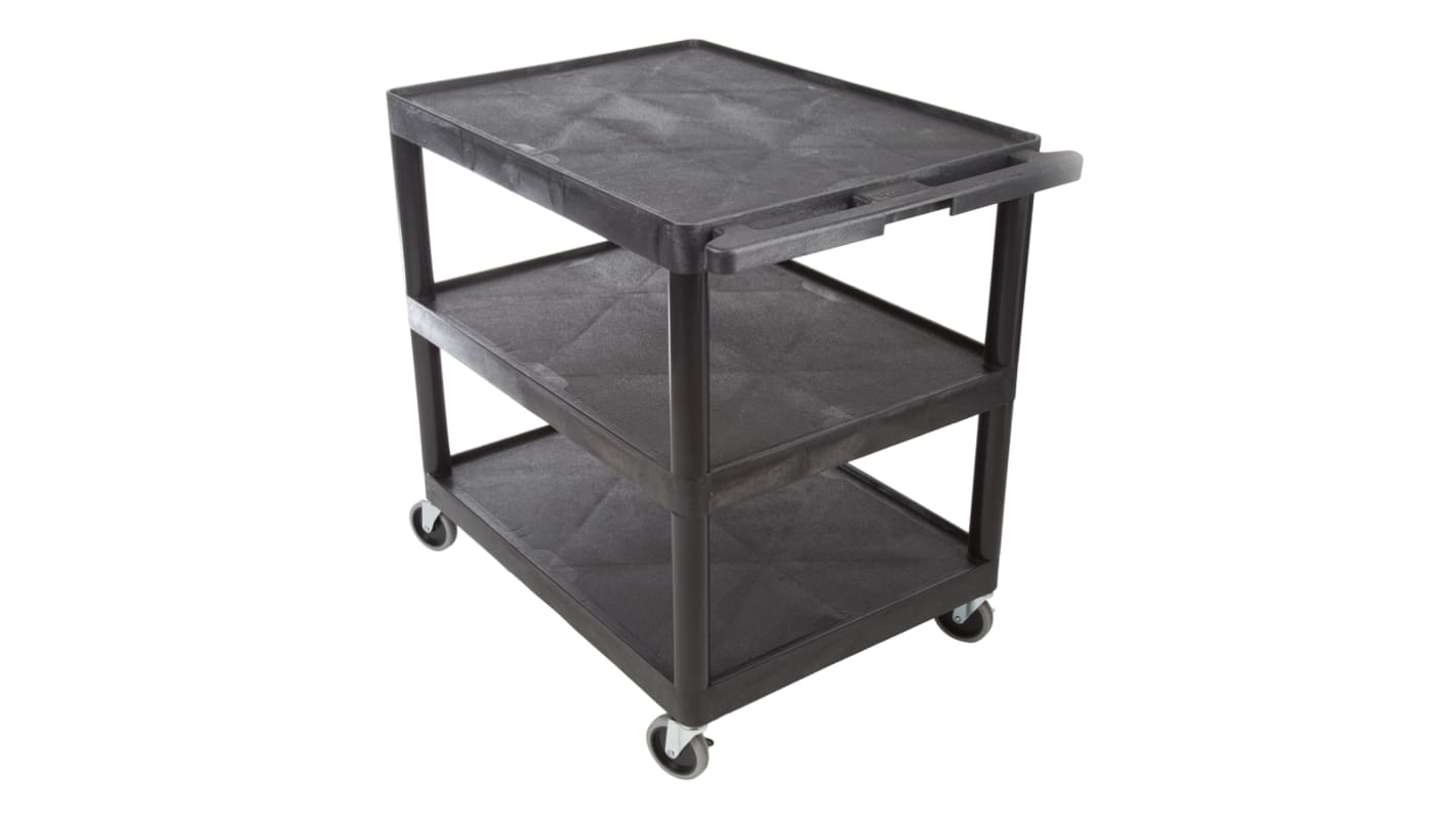 RS PRO 3 Shelf PE Trolley, 810 x 610mm, 180kg Load | RS