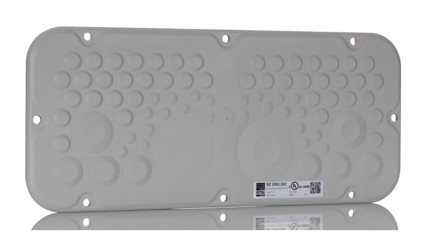 2562300 | Rittal SZ Series RAL 7035 Plastic Gland Plate, 149mm H, 339mm ...