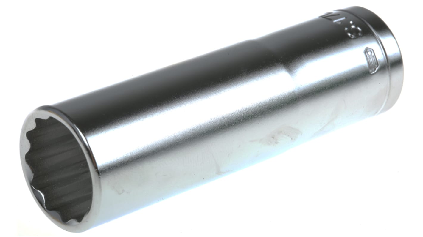S.17LA | Facom 1/2 in Drive 17mm Deep Socket, 12 point, 77 mm Overall ...