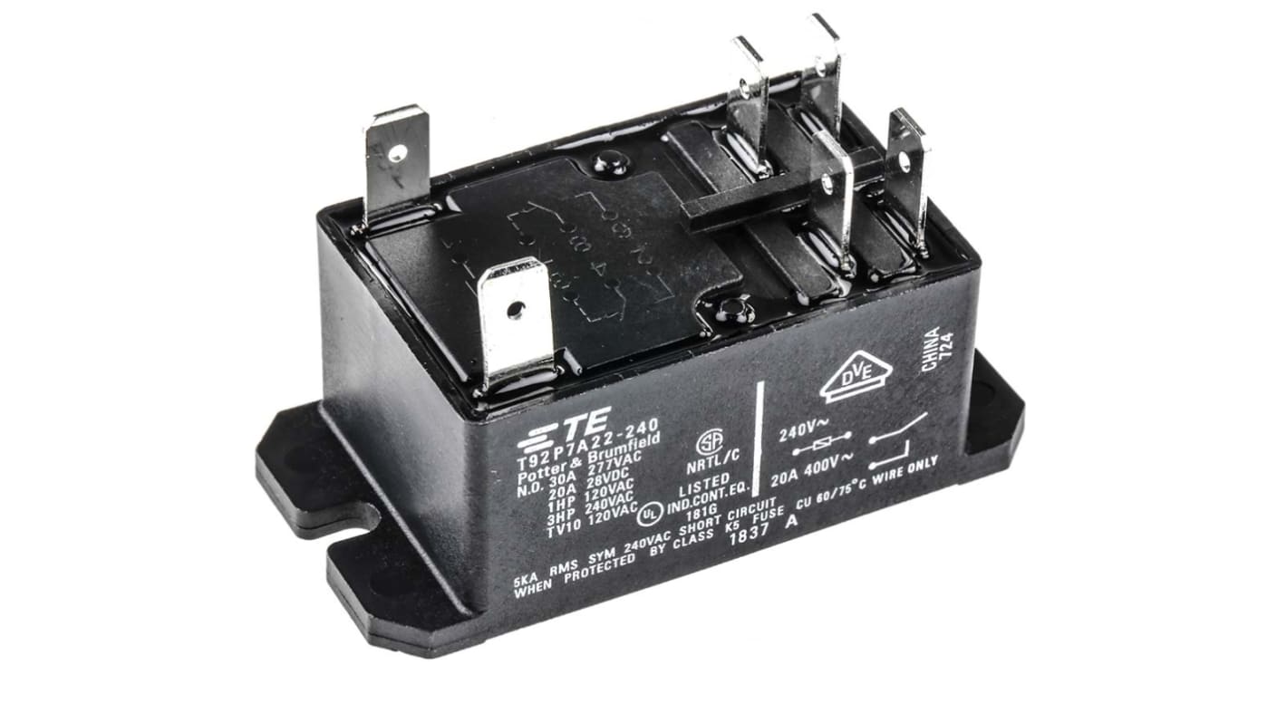 T92P7A22-240 6-1393211-2 | TE Connectivity Plug In Power Relay, 240V ac ...