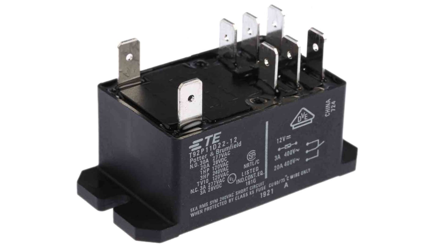 T92P11D22-12 5-1393211-3 | TE Connectivity Flange Mount Power Relay ...