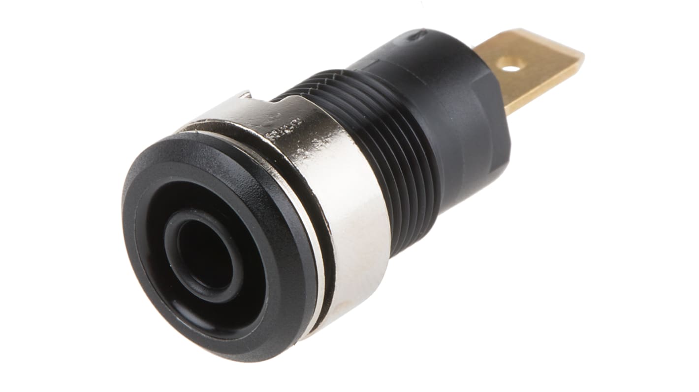 23.3060-21 | Staubli Black Female Banana Socket, 4 mm Connector, Tab ...
