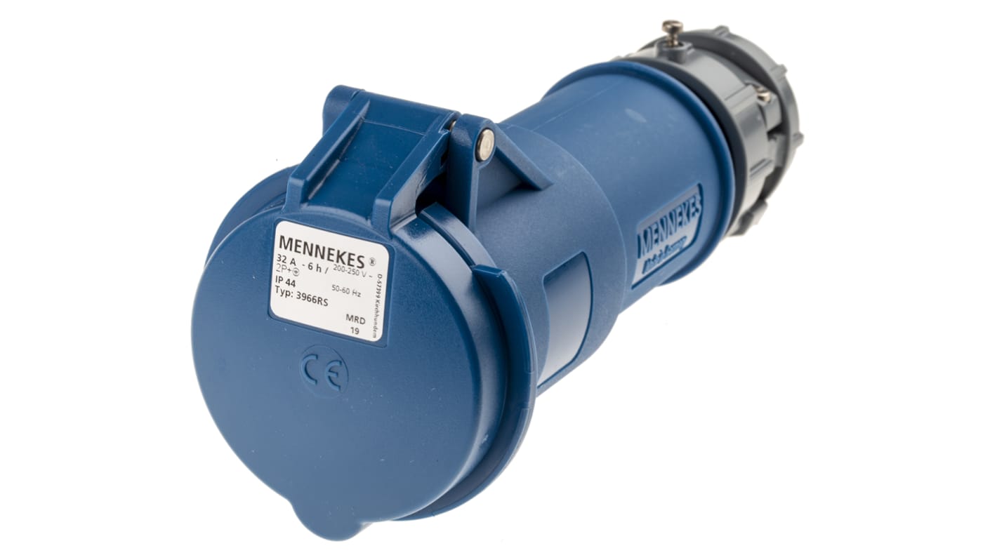 3966 | MENNEKES, PowerTOP IP44 Blue Cable Mount 3P Industrial Power ...