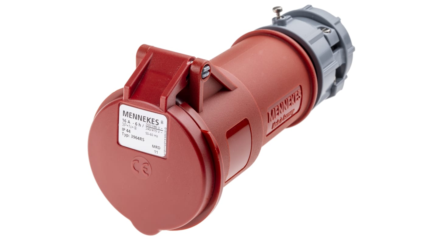 3964 | MENNEKES, PowerTOP IP44 Red Cable Mount 3P + N + E Industrial ...