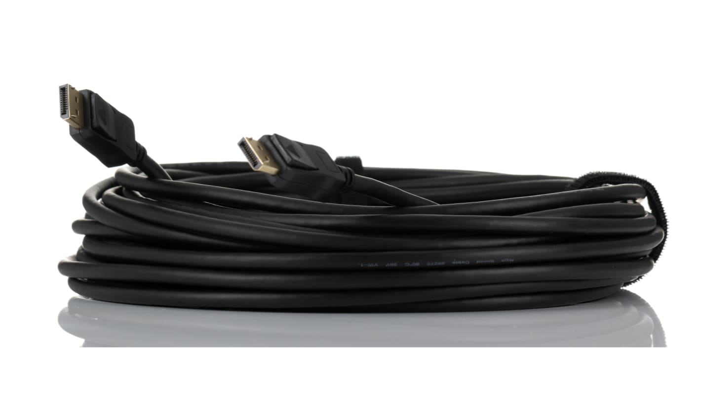RS PRO Male DisplayPort to Male DisplayPort Cable, 4K, 15m | RS