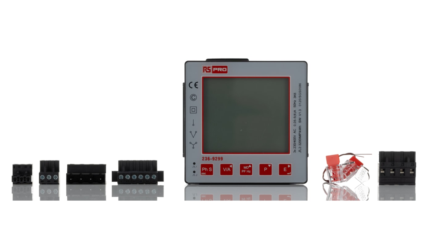 RS PRO 1, 3 Phase Backlit Energy Meter, Type Energy Meter | RS