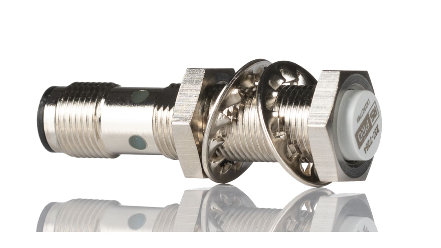 RS PRO Inductive Barrel-Style Proximity Sensor, M12 x 1, 8 mm Detection, NO/NC, NPN & PNP Output ...