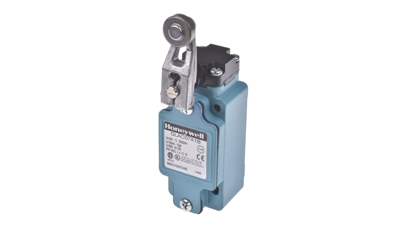 GLAC07A1B | Honeywell GLA Series Roller Lever Limit Switch, NO/NC, IP67, SPDT, Die Cast Zinc ...