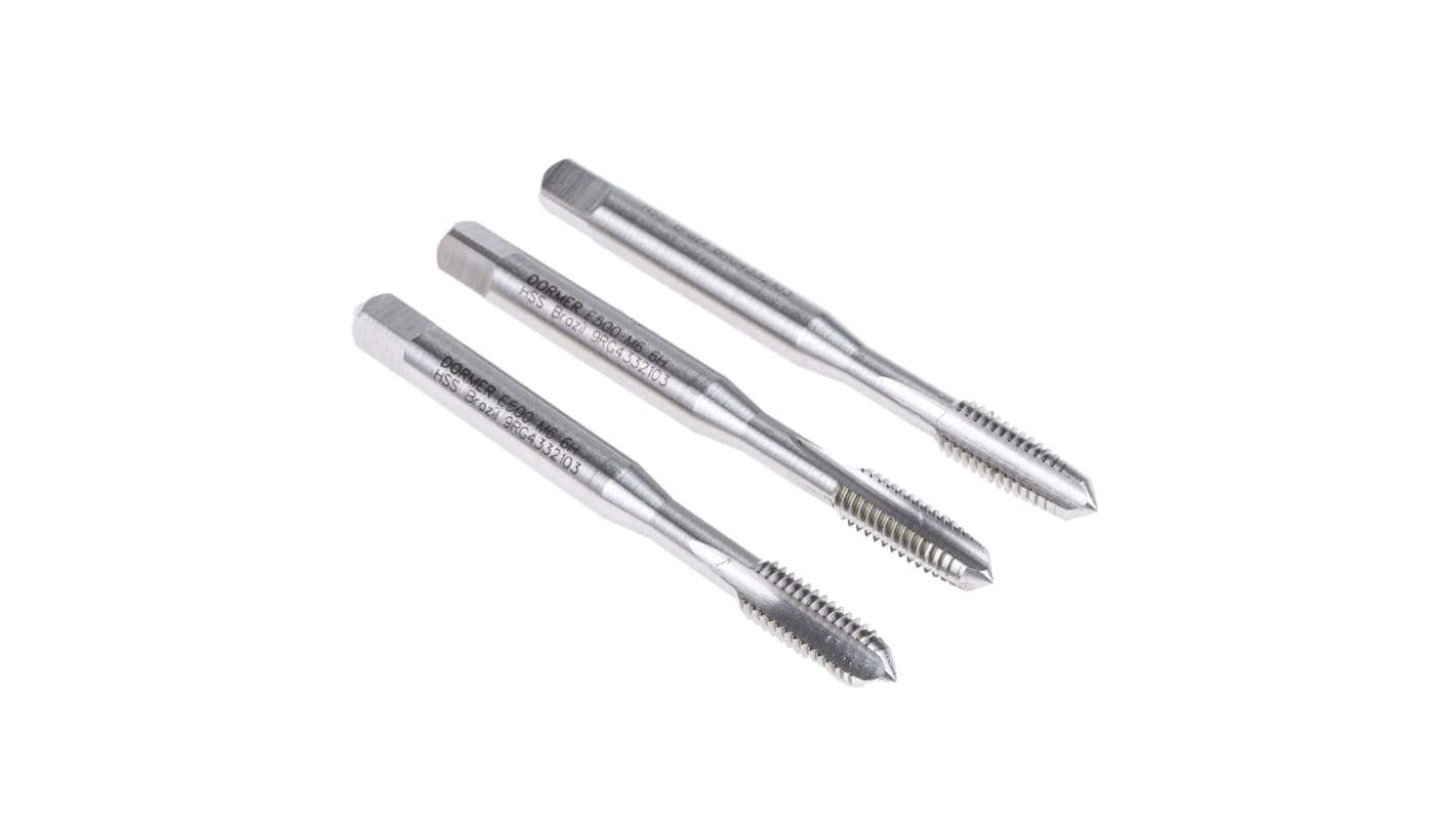 E500 6.0 X 1.00 3FL SET3 | Dormer Tap Set, M6 Thread, 1mm Pitch, Metric ...