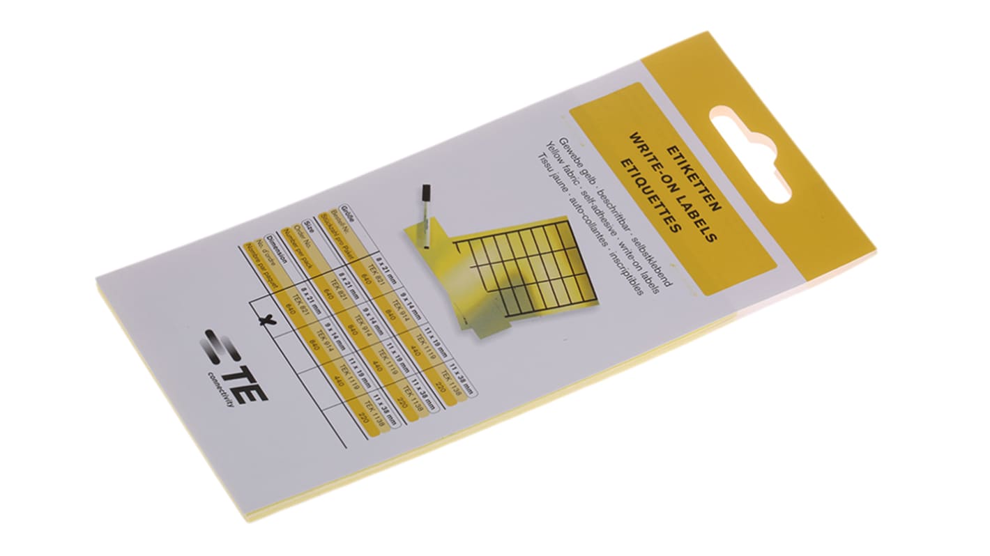 TEK 821 | Idento Yellow Adhesive Label Sheet, Pack of 640 | RS