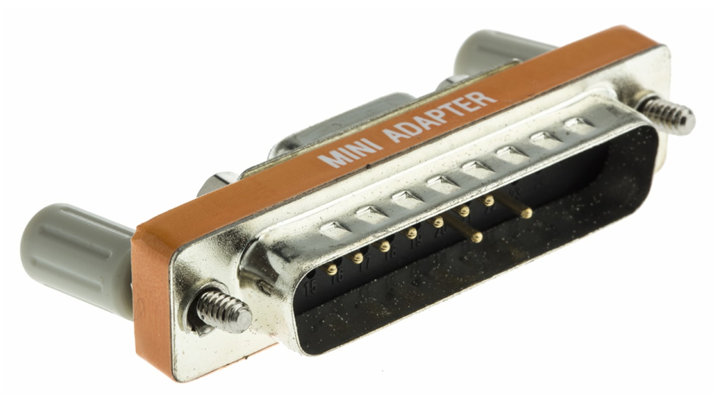 RS PRO D Sub Adapter Male 25 Way D-Sub to Female 9 Way D-Sub | RS