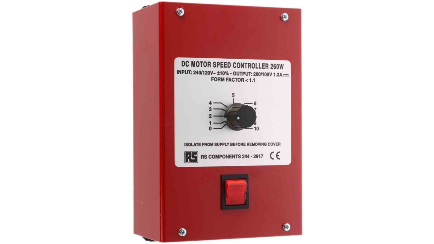 RS PRO, DC Motor Controller, Potentiometer Control, 110 V ac, 240 V ac ...