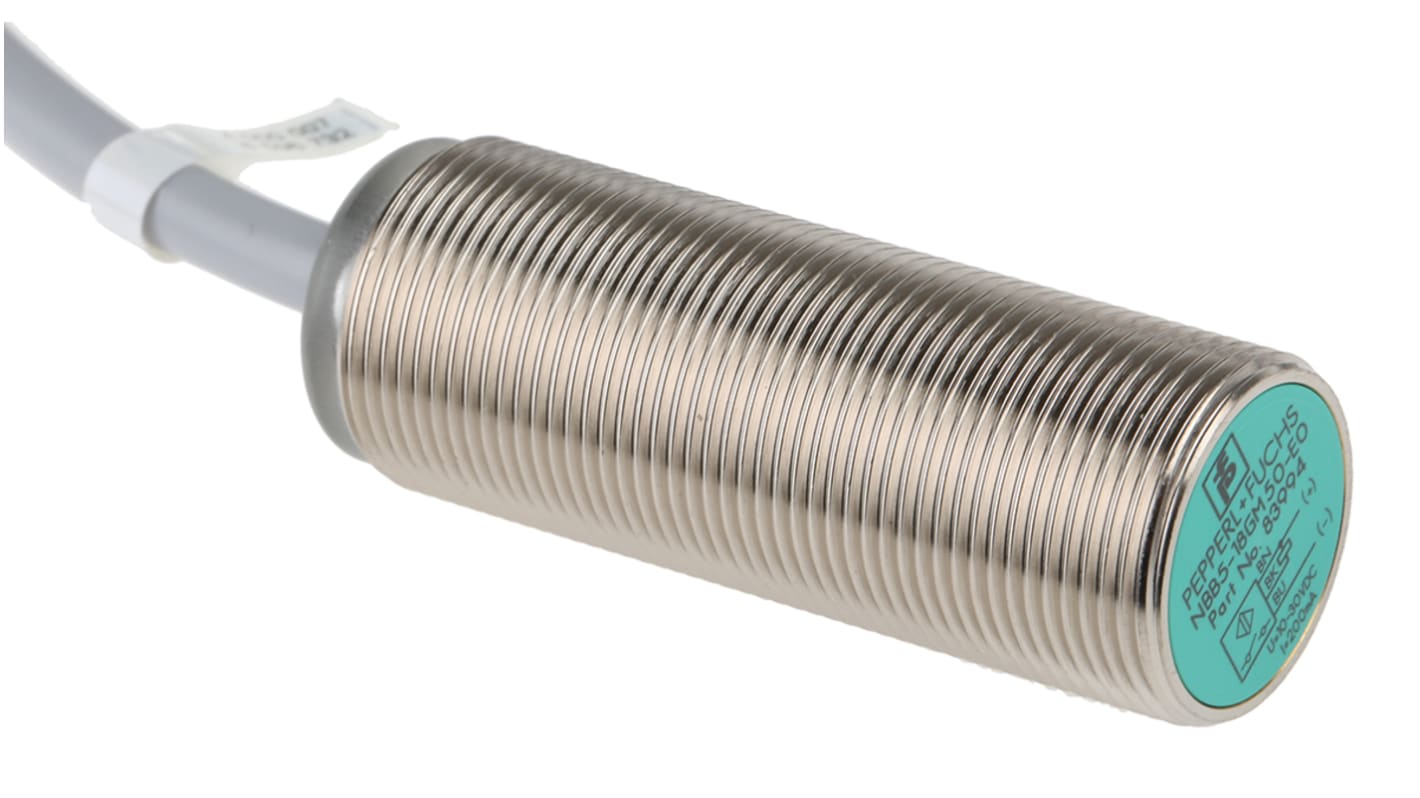 NBB5-18GM50-E0 | Pepperl + Fuchs Inductive Barrel-Style Proximity Sensor, M18 x 1, 5 mm ...