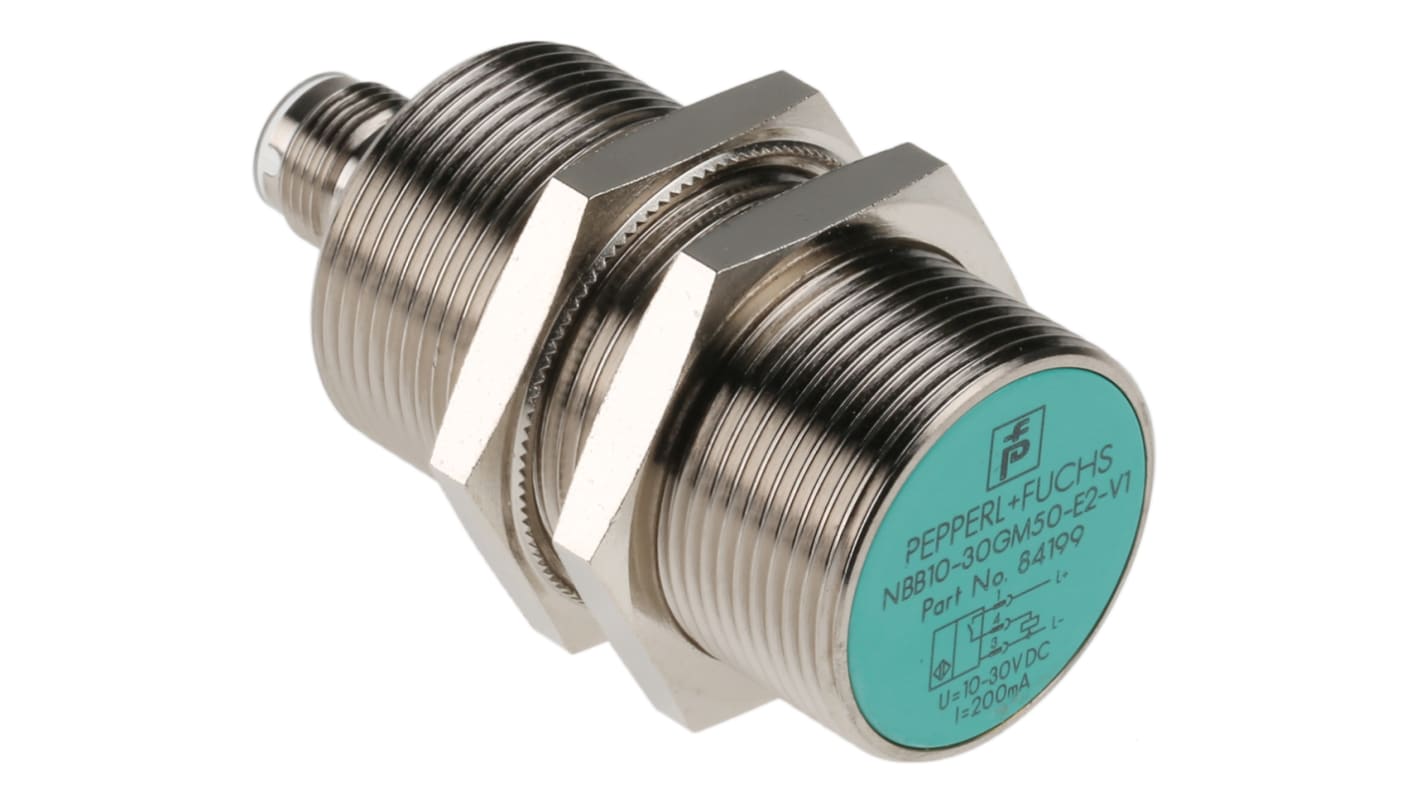 NBB10-30GM50-E2-V1 | Pepperl + Fuchs Inductive Barrel-Style Proximity Sensor, M30 x 1.5, 10 mm ...