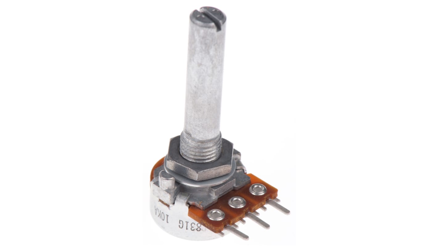 Alps Alpine 10kΩ Rotary Carbon Film Potentiometer, Panel Mount (Through ...