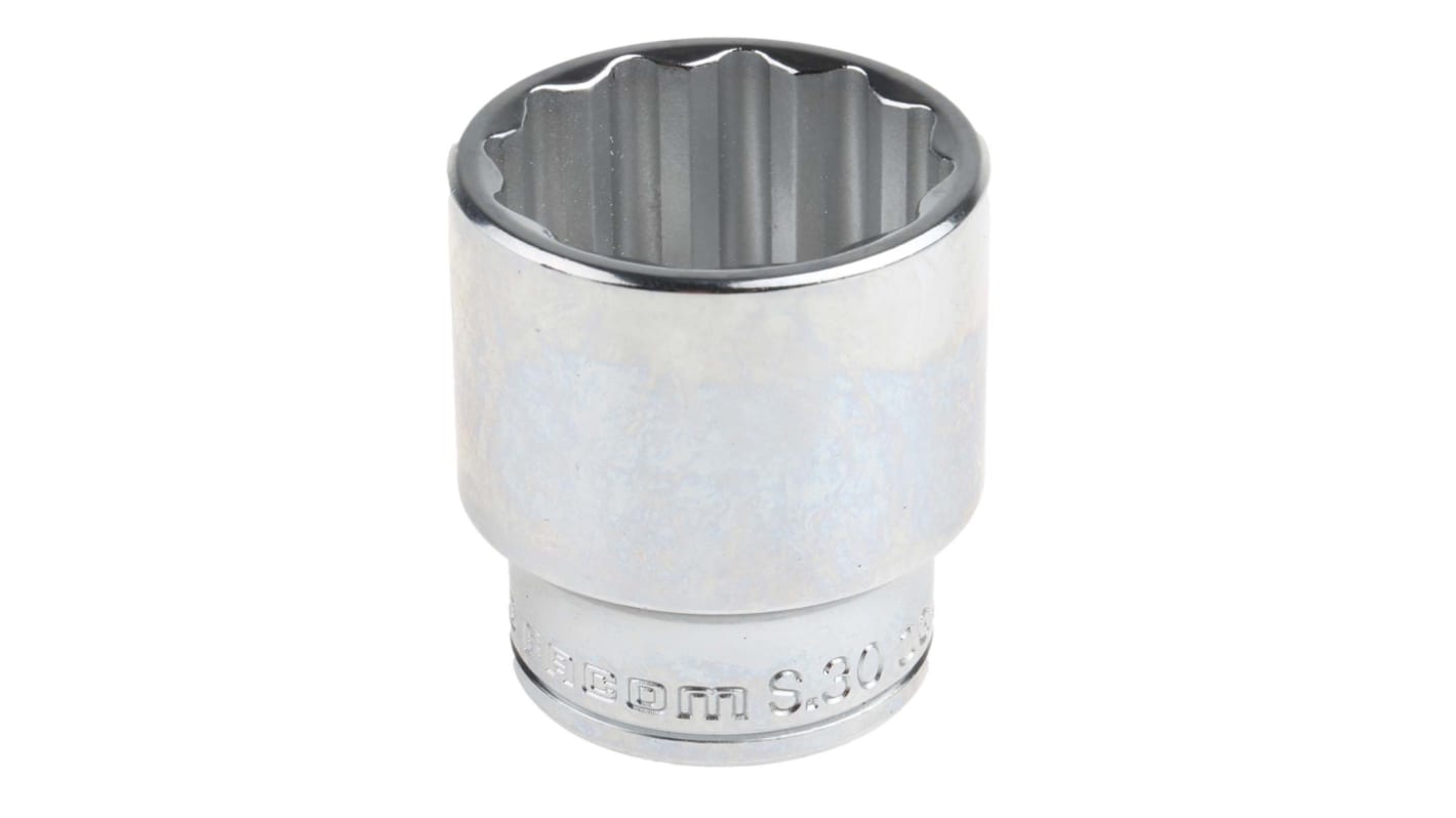 S.30 | Facom 1/2 in Drive 30mm Standard Socket, 12 point, 44 mm Overall ...