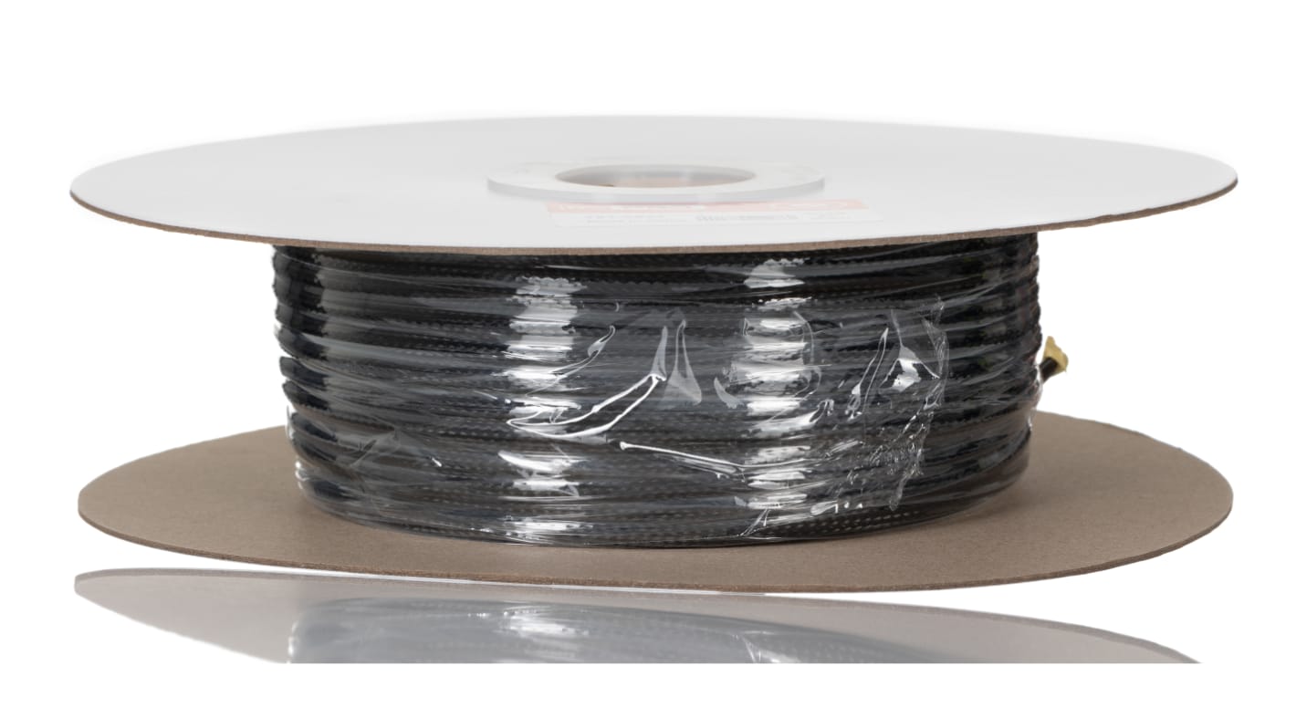 RS PRO Expandable Braided PET Black Cable Sleeve, 12mm Diameter, 100m ...