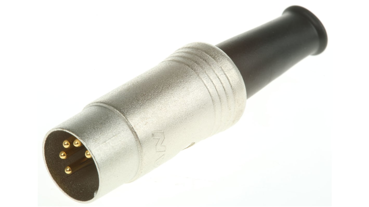RS PRO 5 Pole Din Plug, Male, Cable Mount | RS