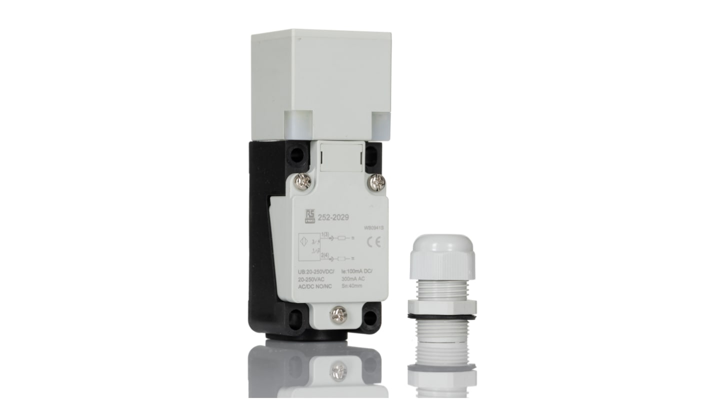 RS PRO Inductive Block-Style Proximity Sensor, 40 mm Detection, NO/NC ...