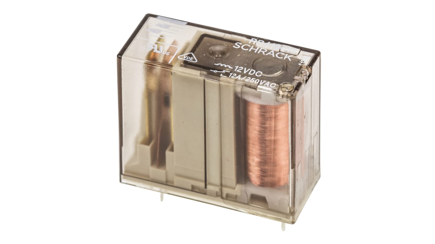 RP418012 | TE Connectivity PCB Mount Power Relay, 12V dc Coil, 12A ...