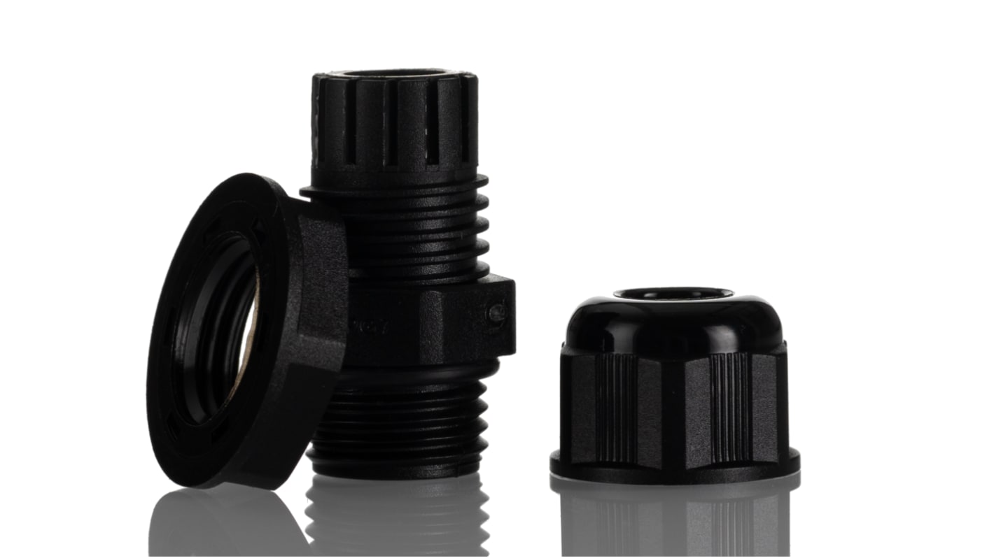 1427NCGPG7B | Hammond 1427NCG Series Black Nylon Cable Gland, PG7 ...