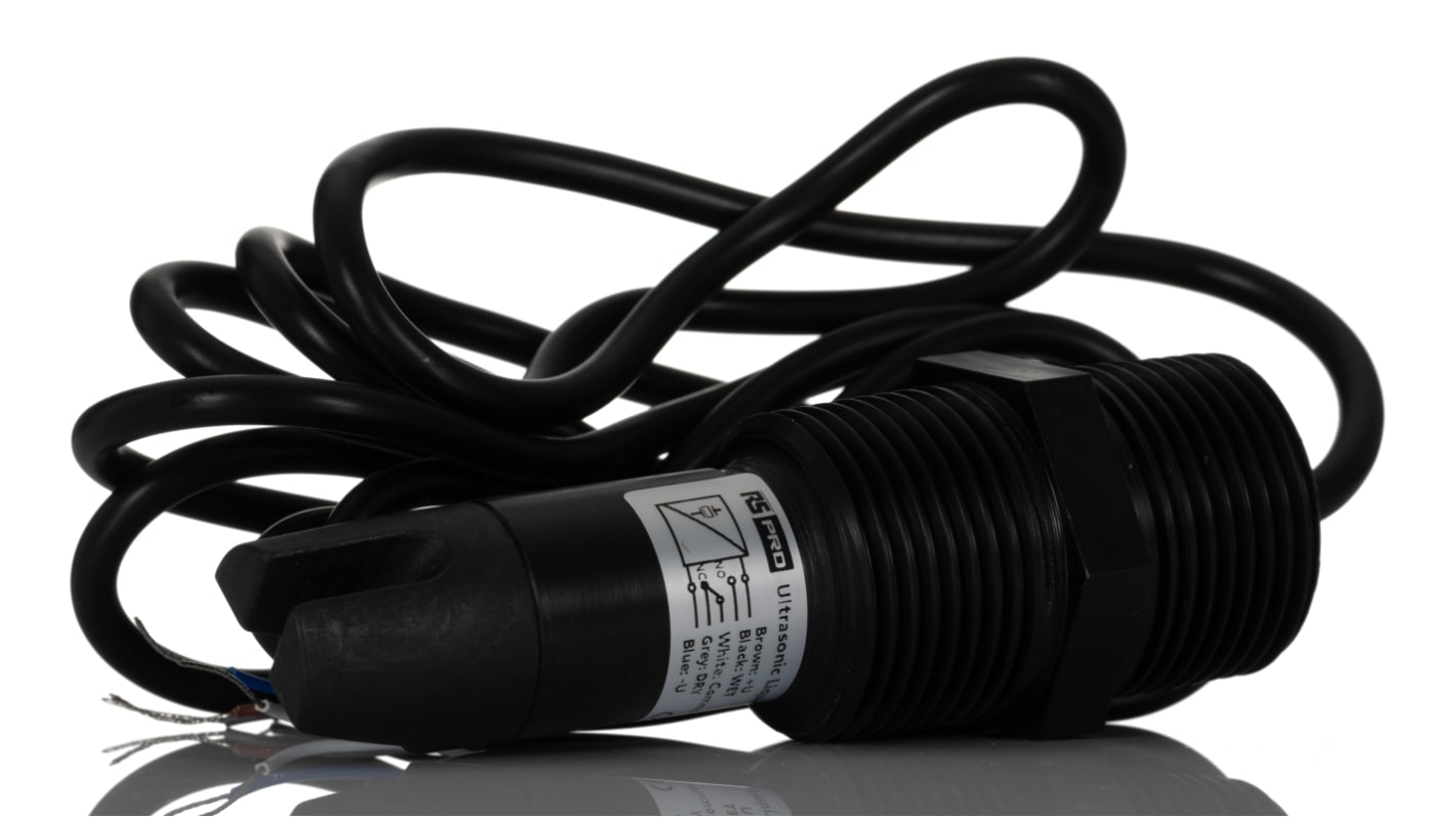 RS PRO Ultrasonic Level Sensor, SPCO Relay Output, Threaded, PPS Body | RS