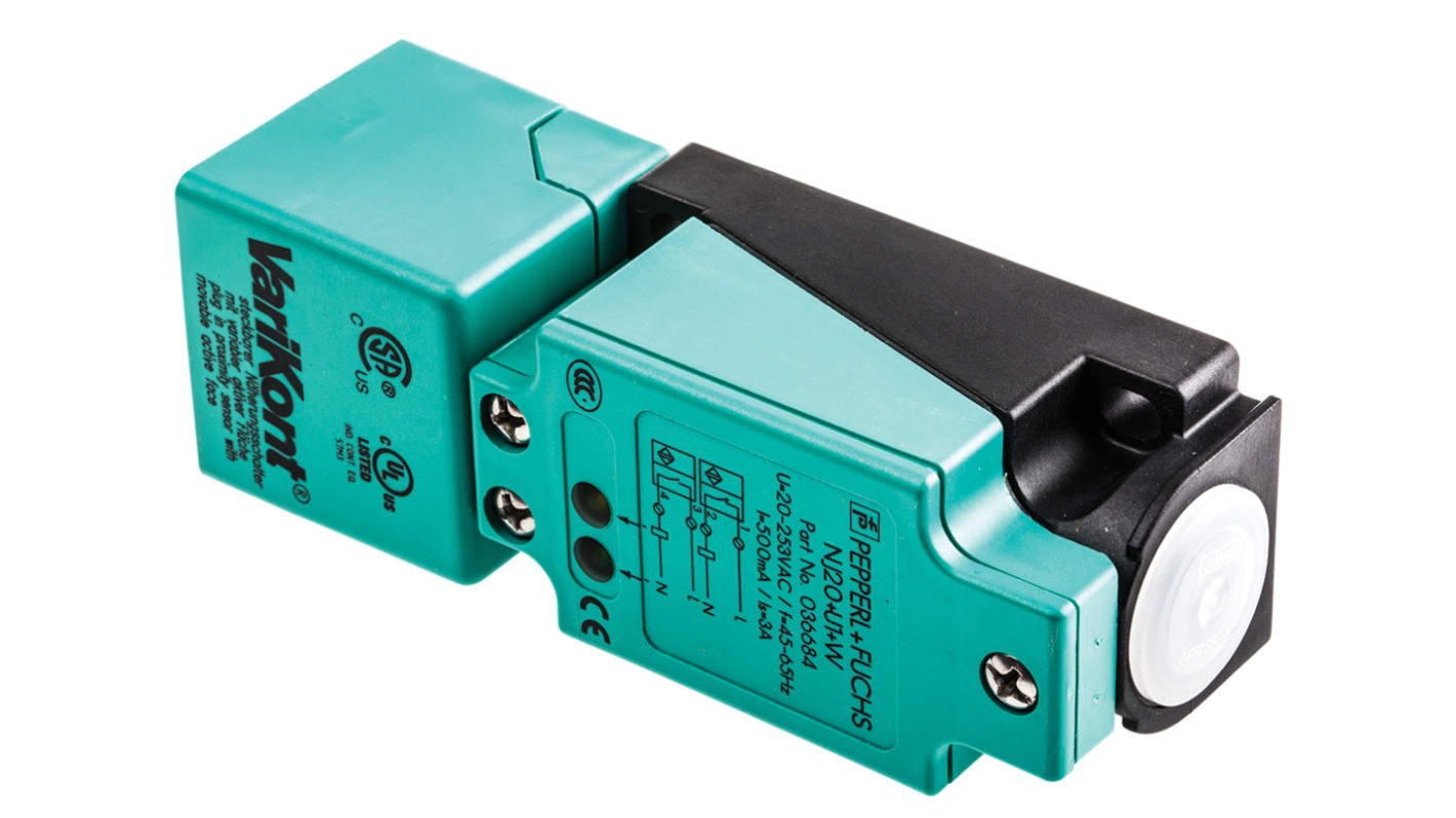 NJ20+U1+W | Pepperl + Fuchs Block-Style Proximity Sensor, 20 mm Detection, NO/NC Output, 20 → ...
