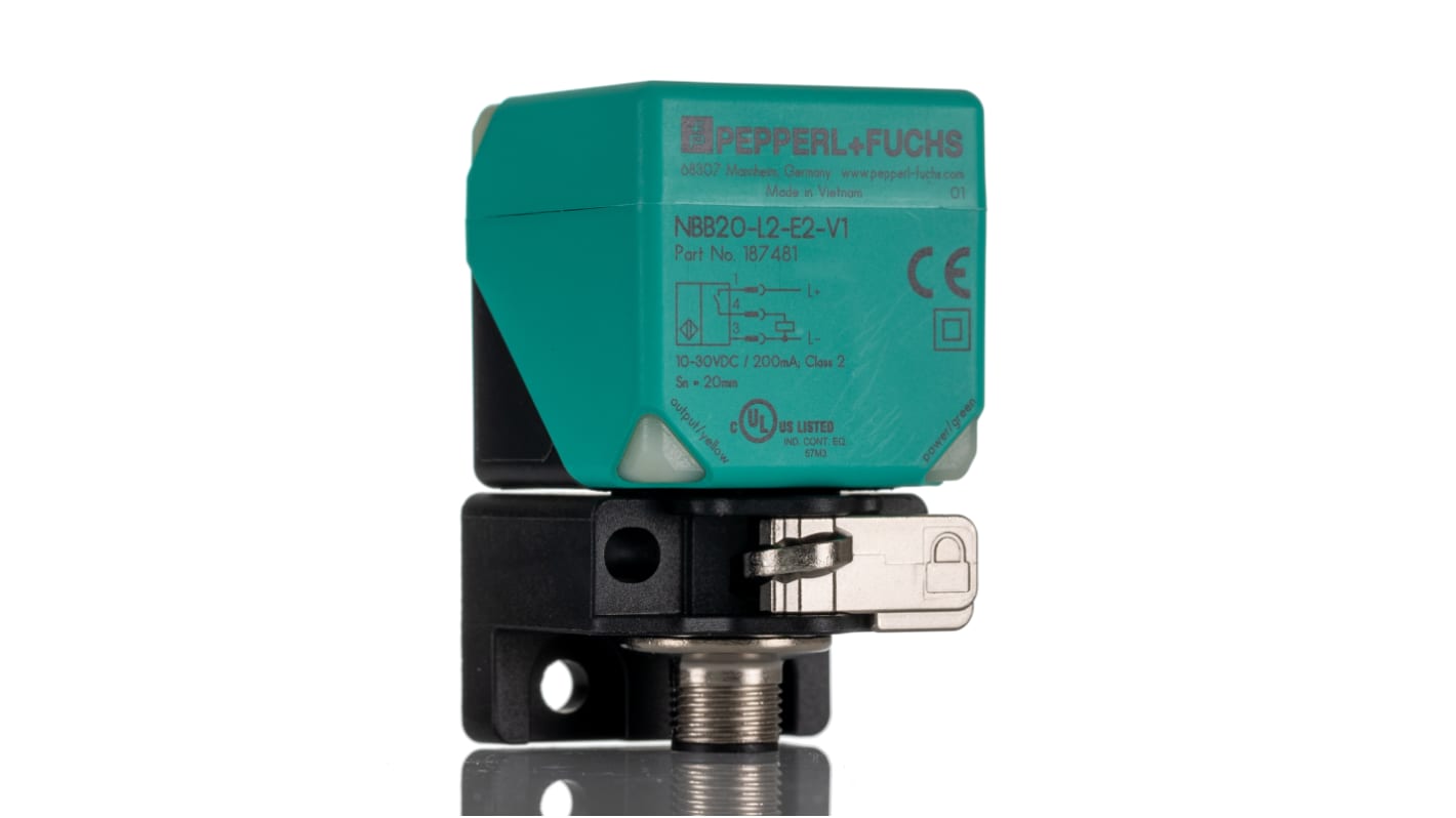 NBB20-L2-E2-V1 | Pepperl + Fuchs Inductive Block-Style Proximity Sensor, 20 mm Detection, PNP ...