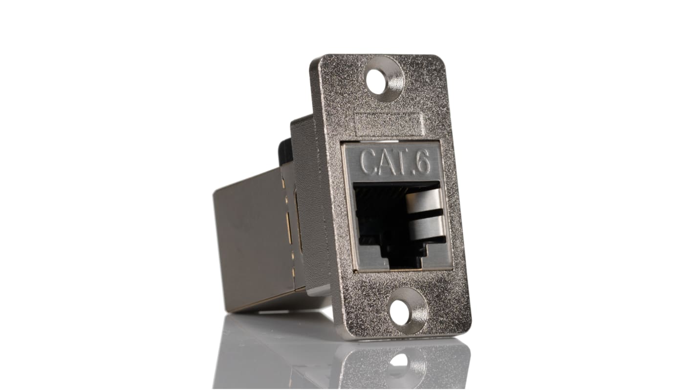 RS PRO Single-Port RJ45 Female Feedthrough Ethernet Connector, Cat6 ...