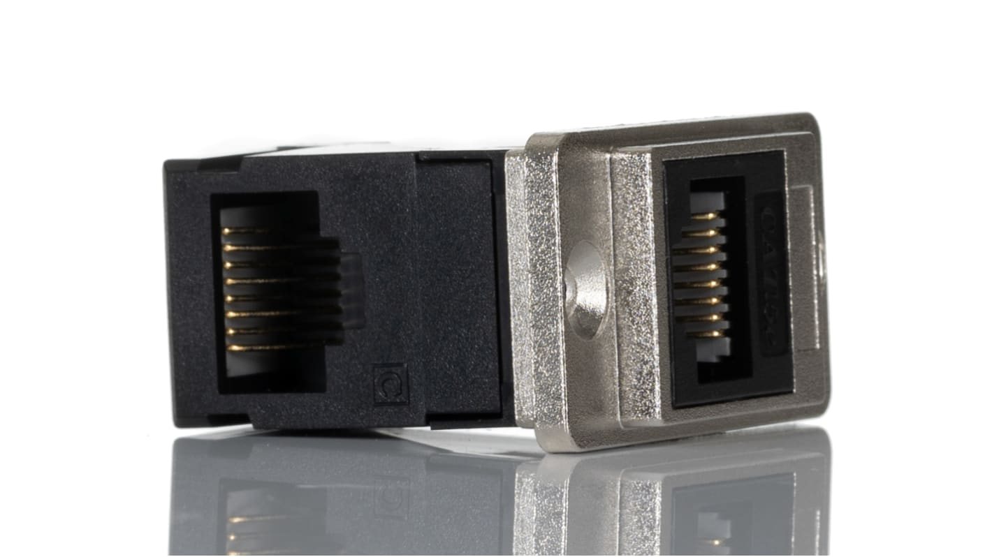 RS PRO Single-Port RJ45 Female Feedthrough Ethernet Connector, Cat5e ...