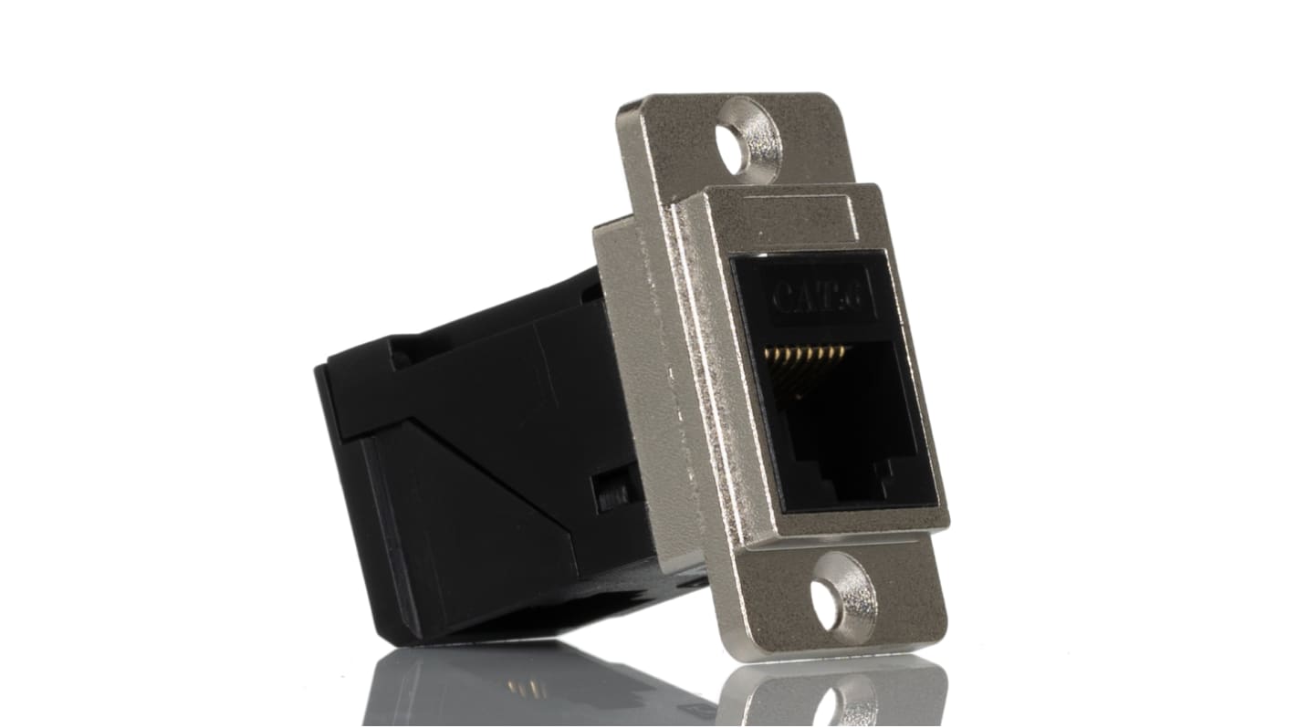 RS PRO Single-Port RJ45 Female Feedthrough Ethernet Connector, Cat6 ...