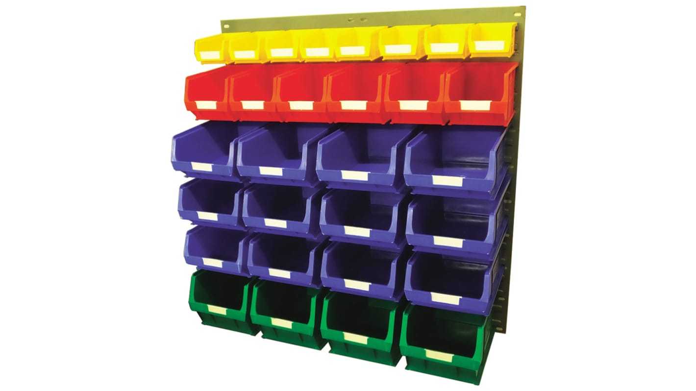 RS PRO Steel Louvre Panel Storage Unit, 946mm x 914mm, Blue, Green, Red ...
