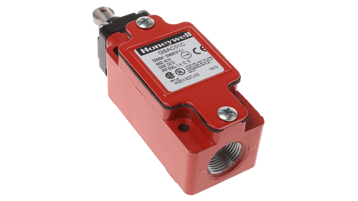 GSAC01C | Honeywell GSS Series Plunger Limit Switch, NO/NC, IP67, DP, Metal Housing, 240V ac Max ...