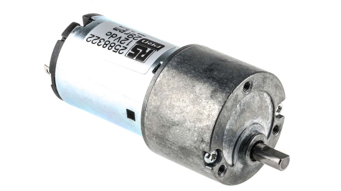 RS PRO Geared DC Geared Motor, 12 V dc, 30 Ncm, 29 rpm, 5mm Shaft ...