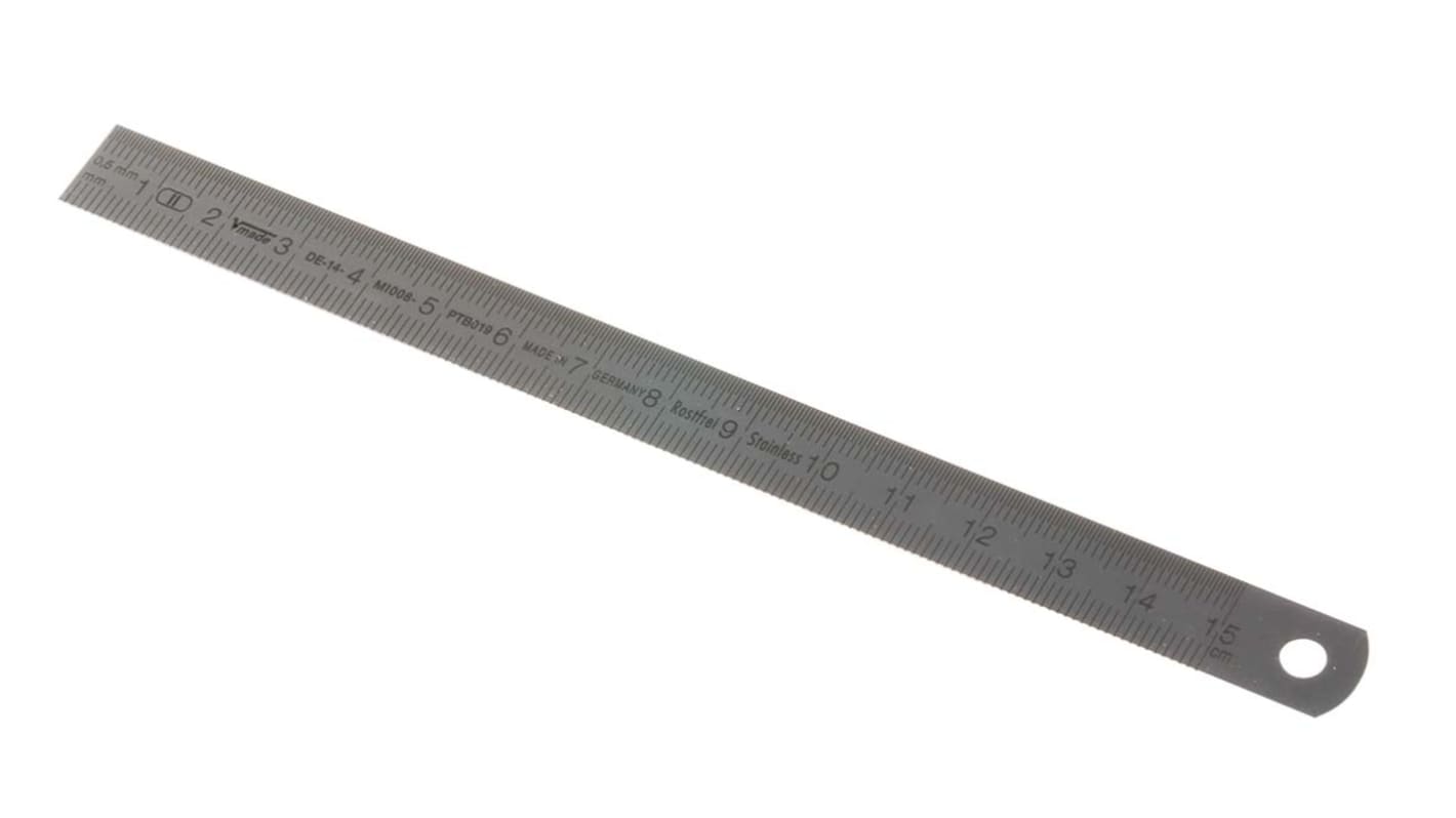 MikronTec 150mm Stainless Steel Metric Ruler, With UKAS Calibration | RS