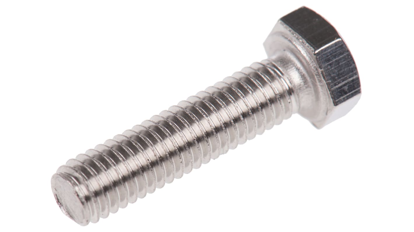 RS PRO Plain Stainless Steel Hex, Hex Bolt, M5 x 20mm | RS