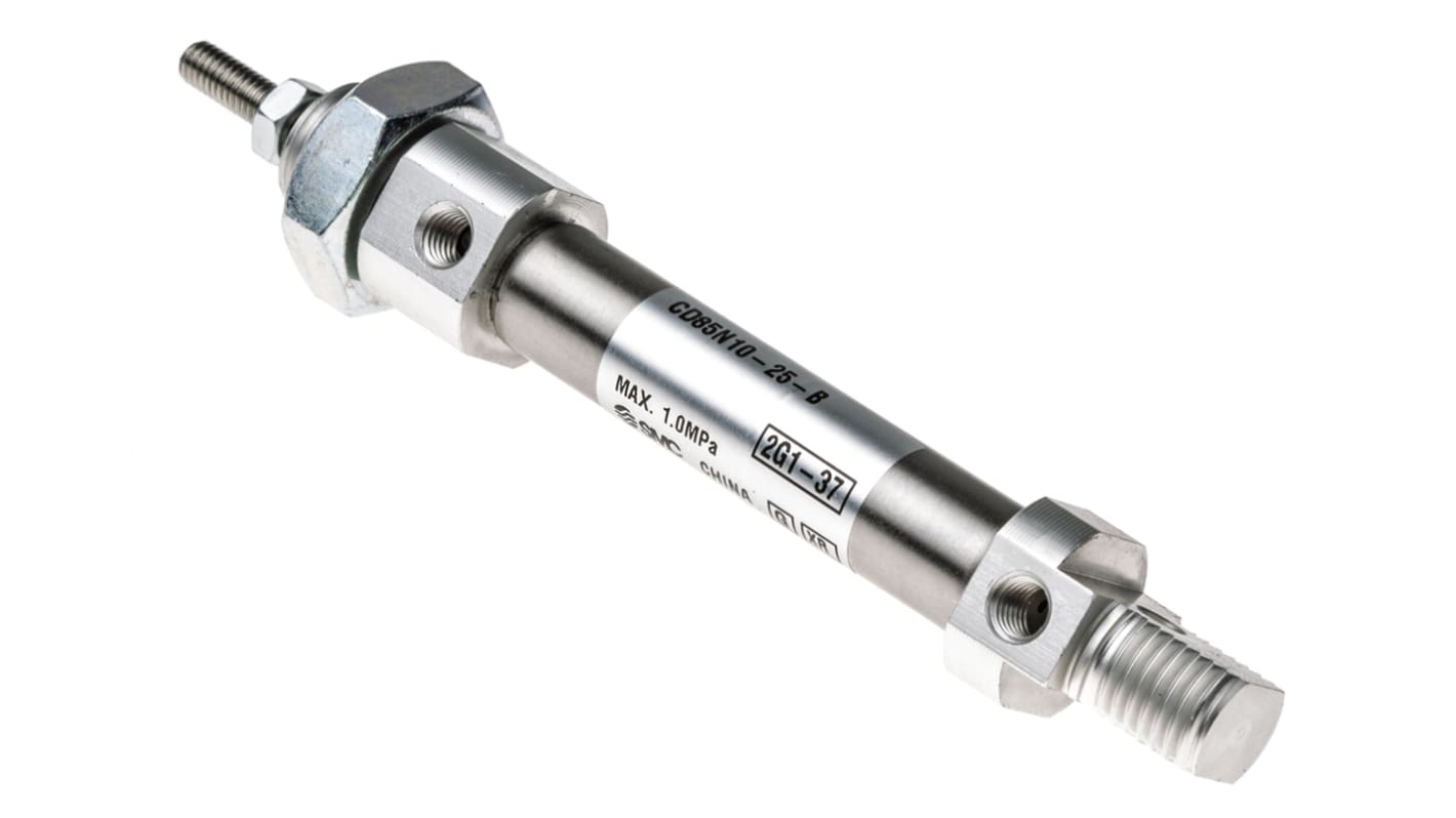 CD85N10-25-B | SMC Pneumatic Piston Rod Cylinder - 10mm Bore, 25mm ...
