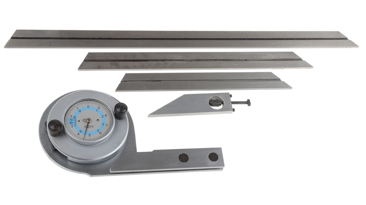 RS PRO 360° Metric Bevel Protractor, 150 mm, 300 mm Steel Blade | RS