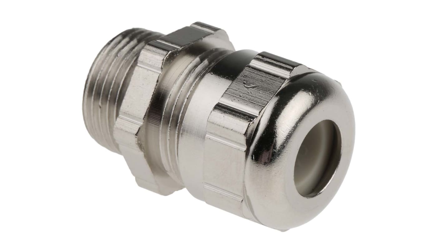 ABB Metallic Nickel Plated Brass Cable Gland, M20 Thread, 7mm Min, 11mm ...