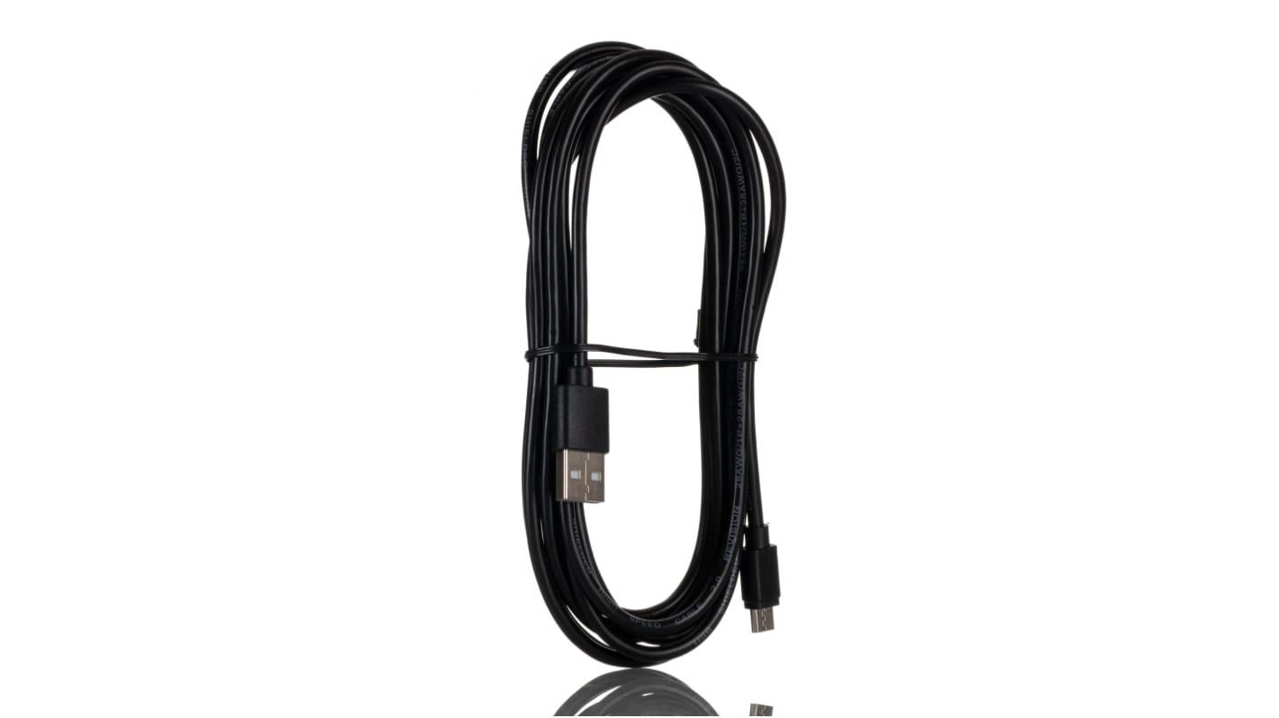RS PRO USB 2.0 Cable, Male USB A to Male Micro USB B Cable, 3m | RS