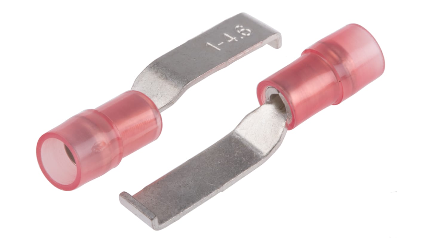 RS PRO Hooked Insulated Crimp Blade Terminal 17.4mm Blade Length, 0 ...
