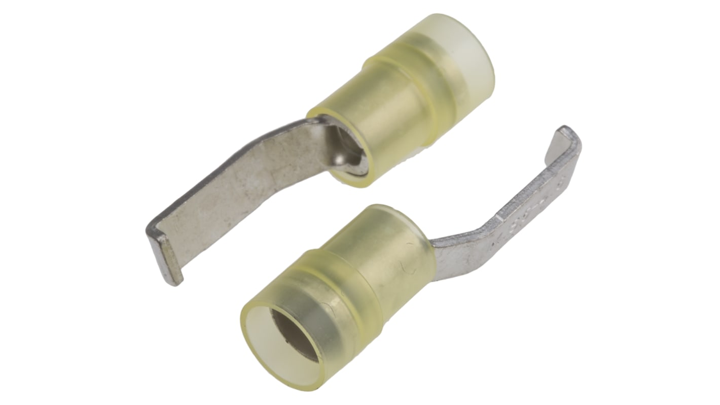 RS PRO Hooked Insulated Crimp Blade Terminal 17.2mm Blade Length, 4mm² ...