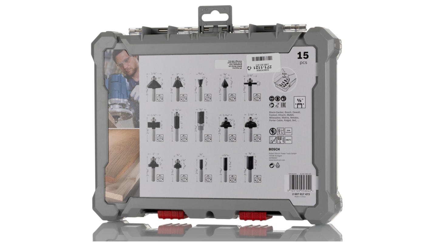 2607017473 | Bosch 15 piece Router Bit Set | RS